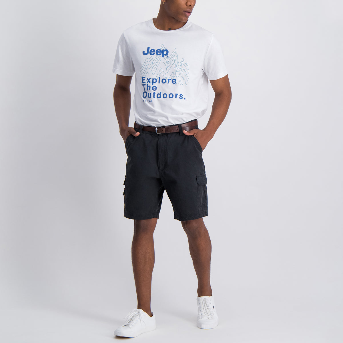 Jeep 21cm Fixed Waist Cargo Shorts